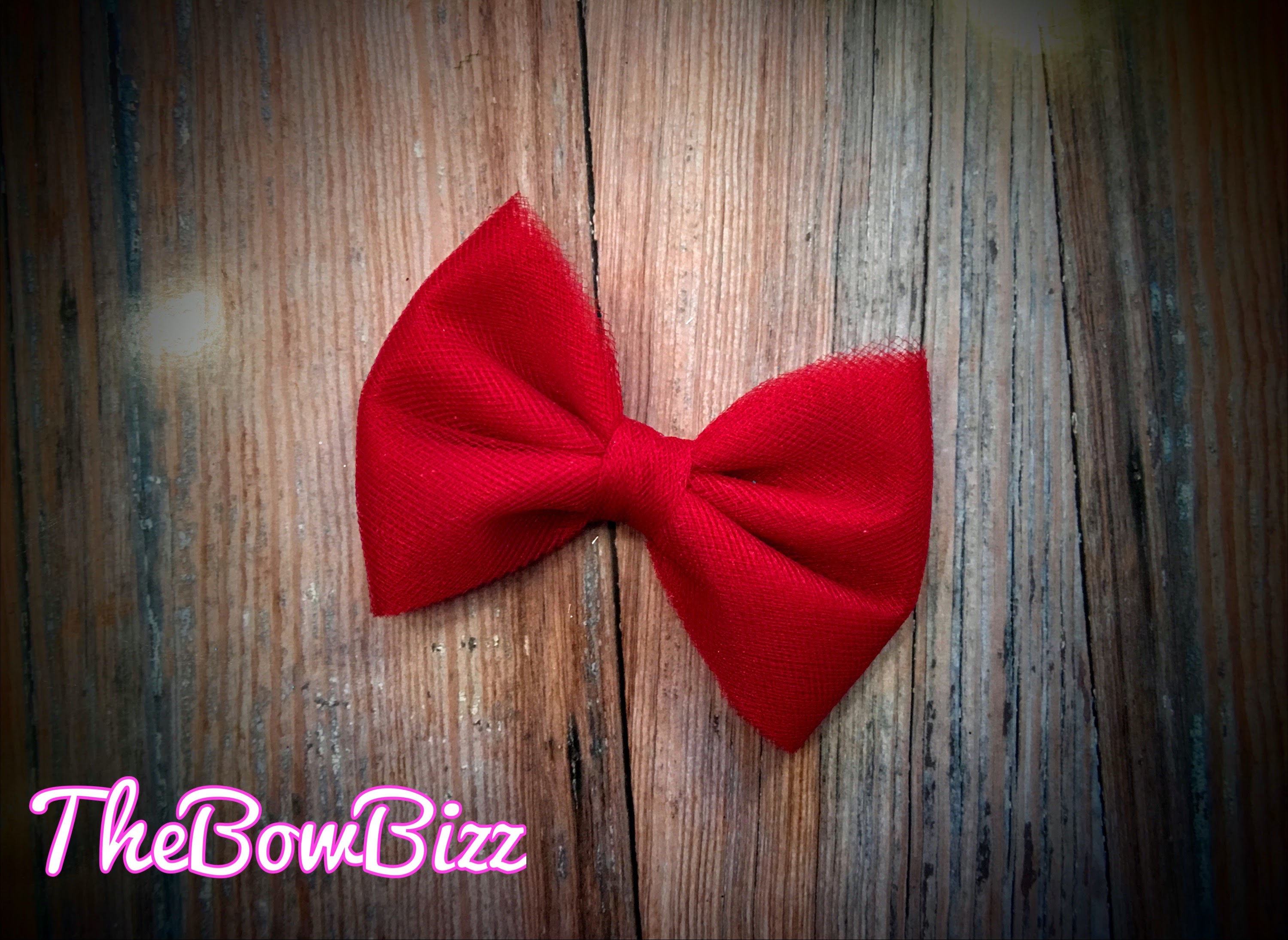 Red Tulle Hair Bow on Luulla
